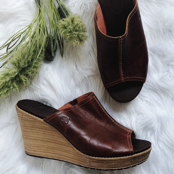 Timberland | Shoes | Timberland Danforth Mule Style Brown Leather ...
